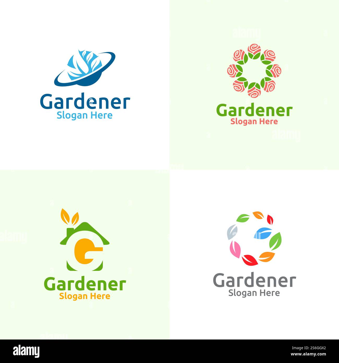 Organic Gardener Logo with Green Garden Environment or Botanical ...