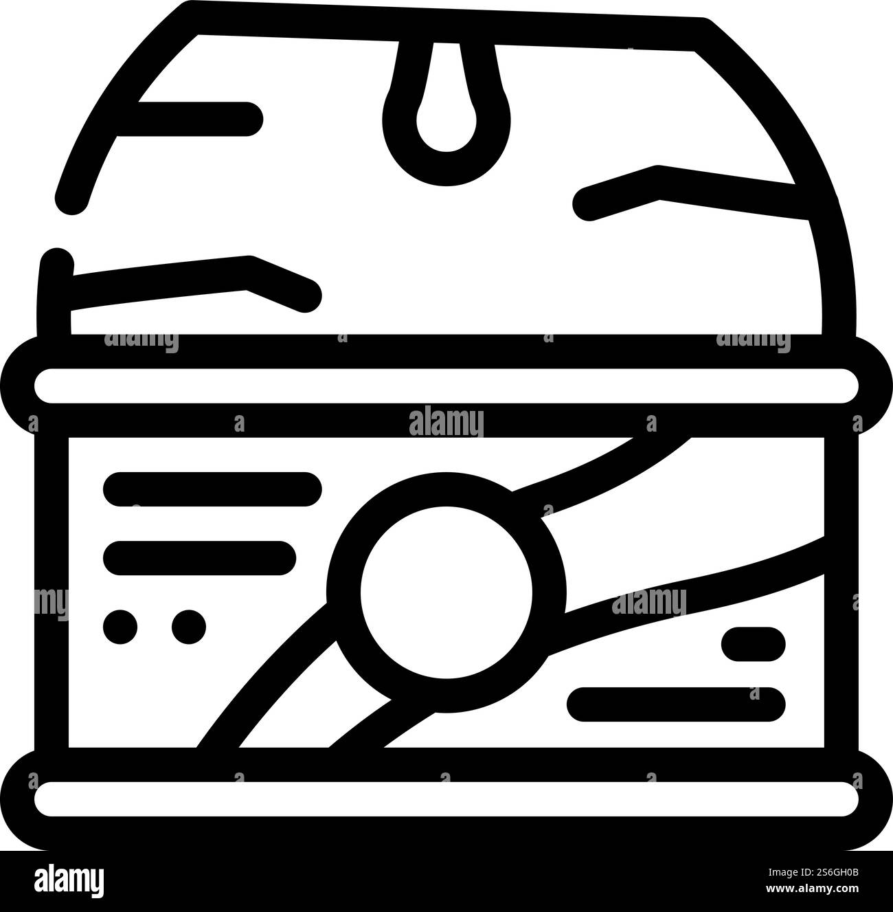 open container of canned food line icon vector. open container of ...