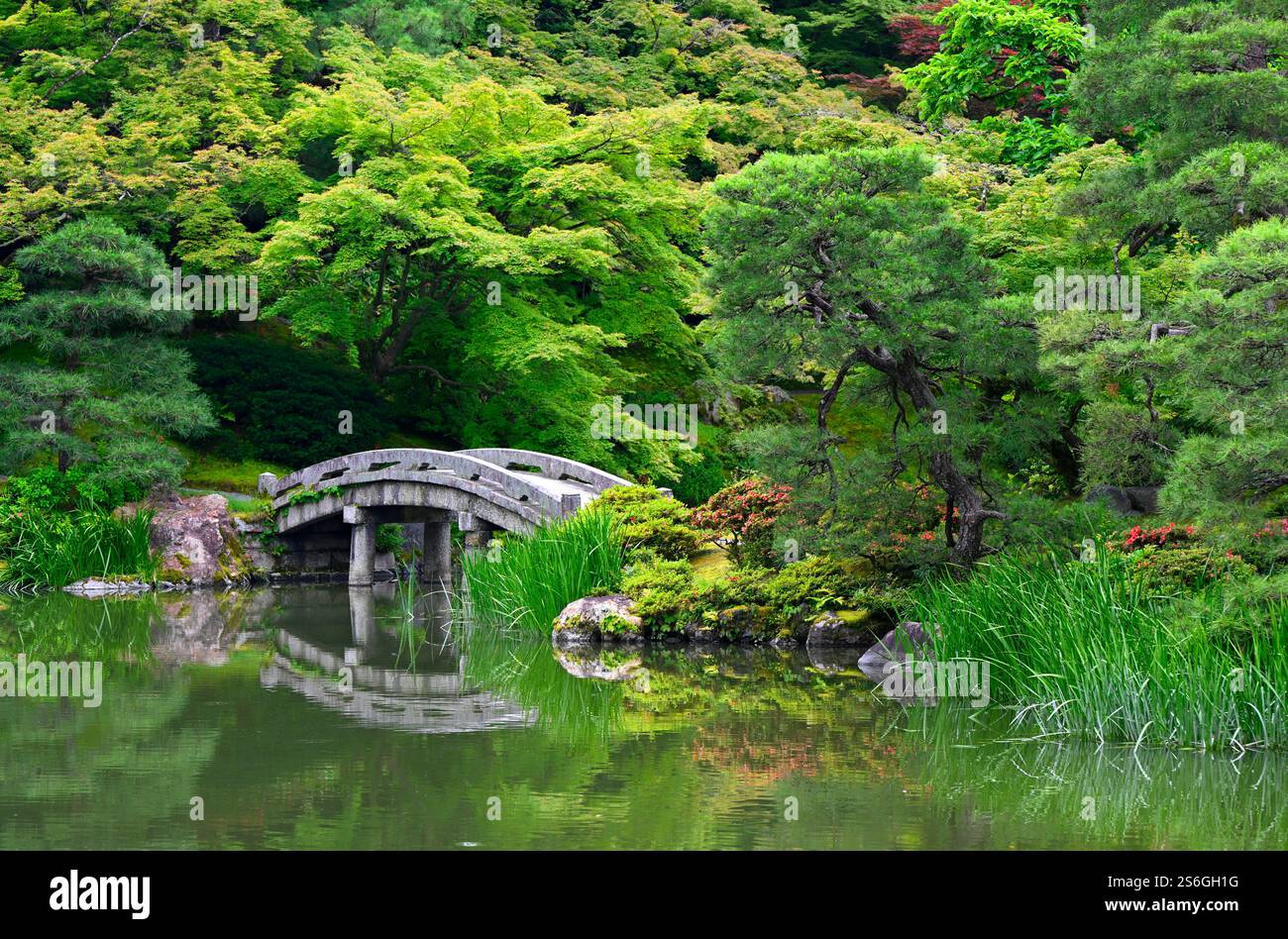Sento Gosho garden at Kyoto Imperial Palace. The garden's design has ...
