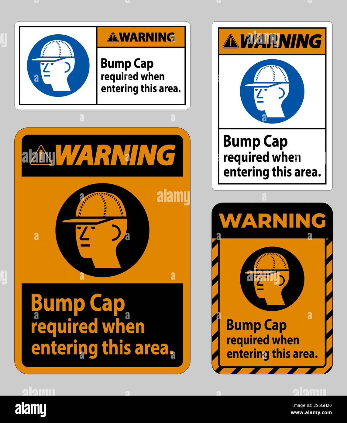 Warning Sign Bump Cap Required When Entering This Area Stock Vector ...