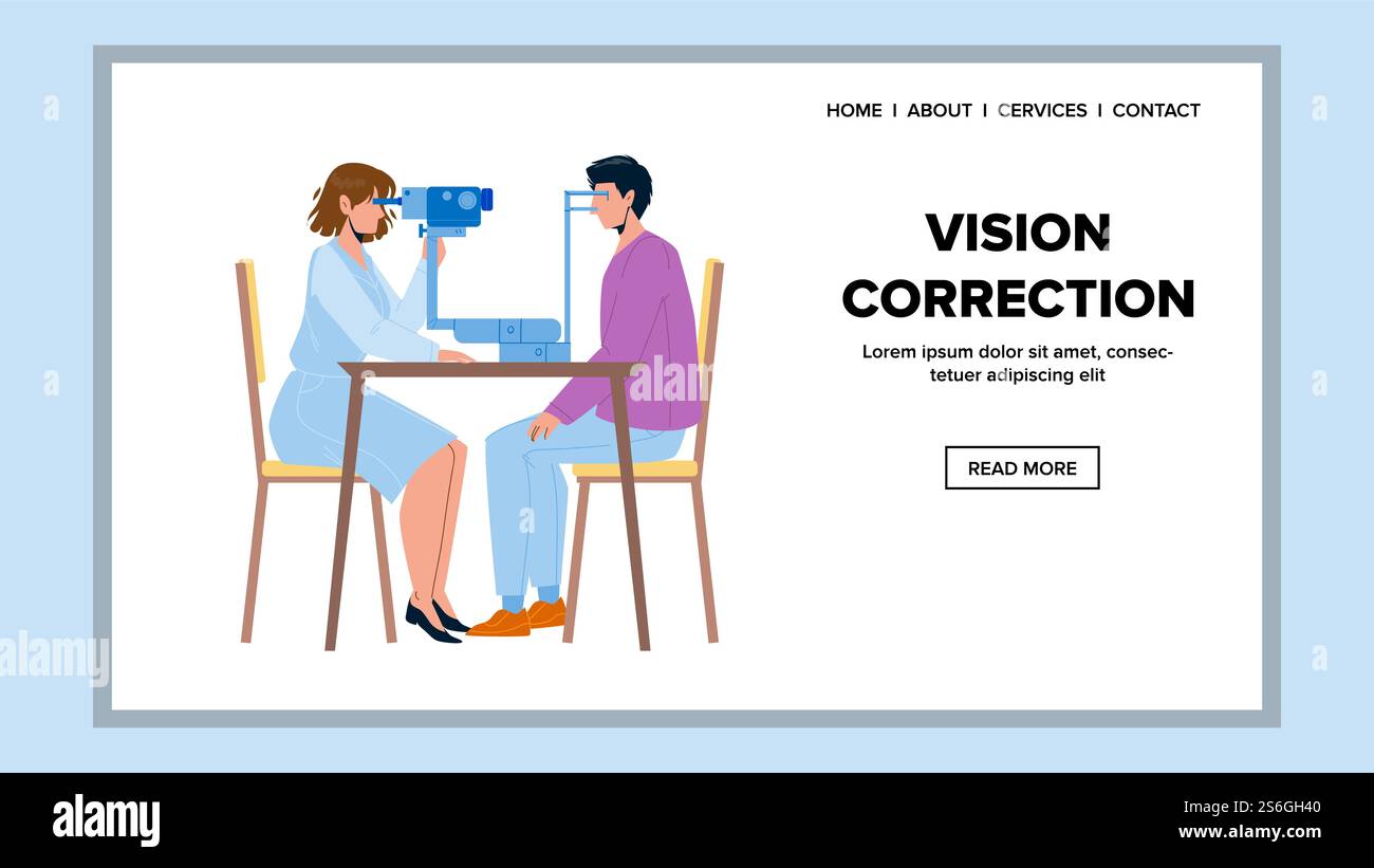 Vision Correction Operation Make Doctor Vector. Optometrist Making ...