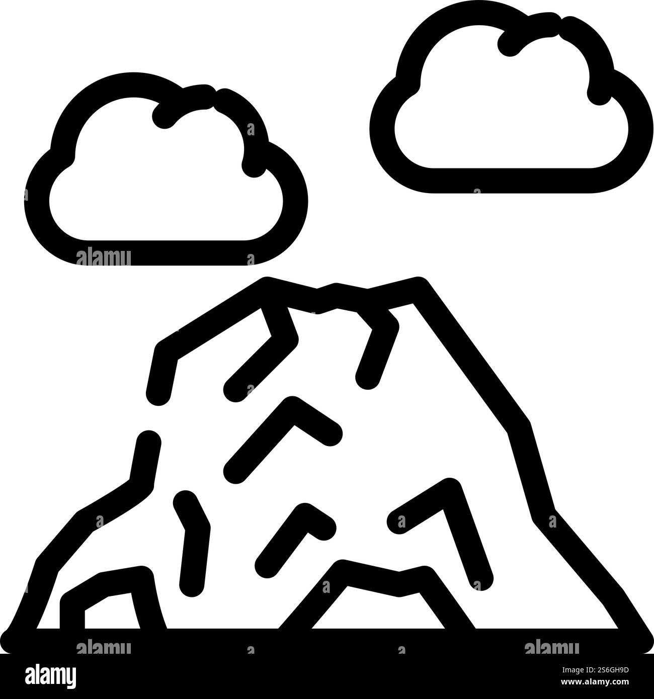 volcano mountain line icon vector. volcano mountain sign. isolated ...