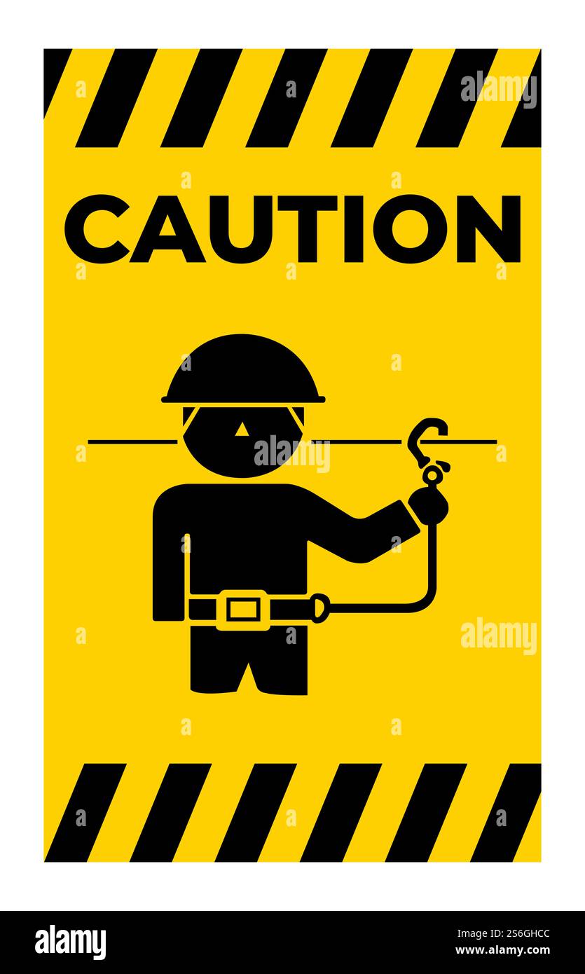 Caution Use Safety Belts Symbol Sign Isolate On White Background Stock ...