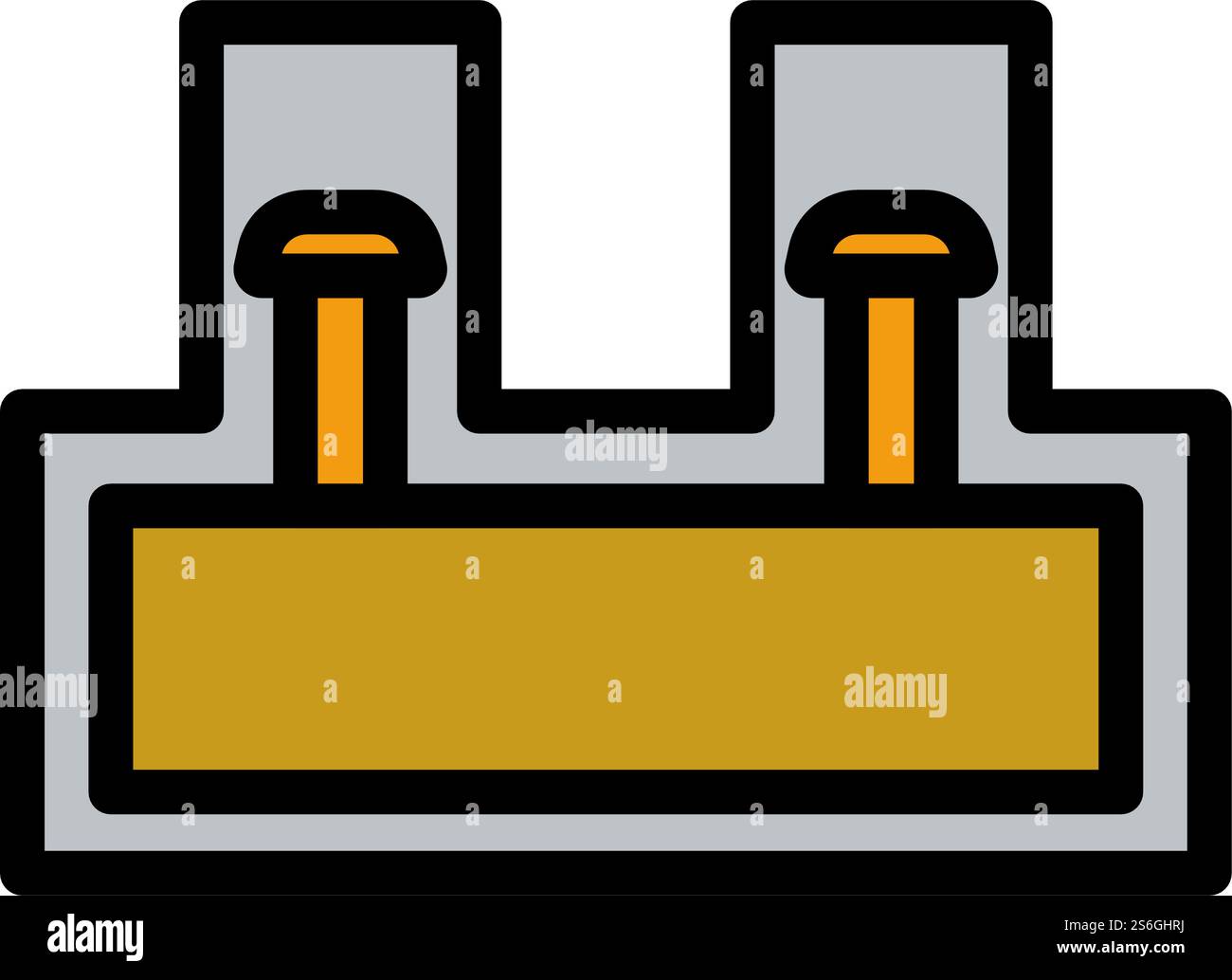 Electrical Connection Terminal Icon. Editable Bold Outline With Color ...