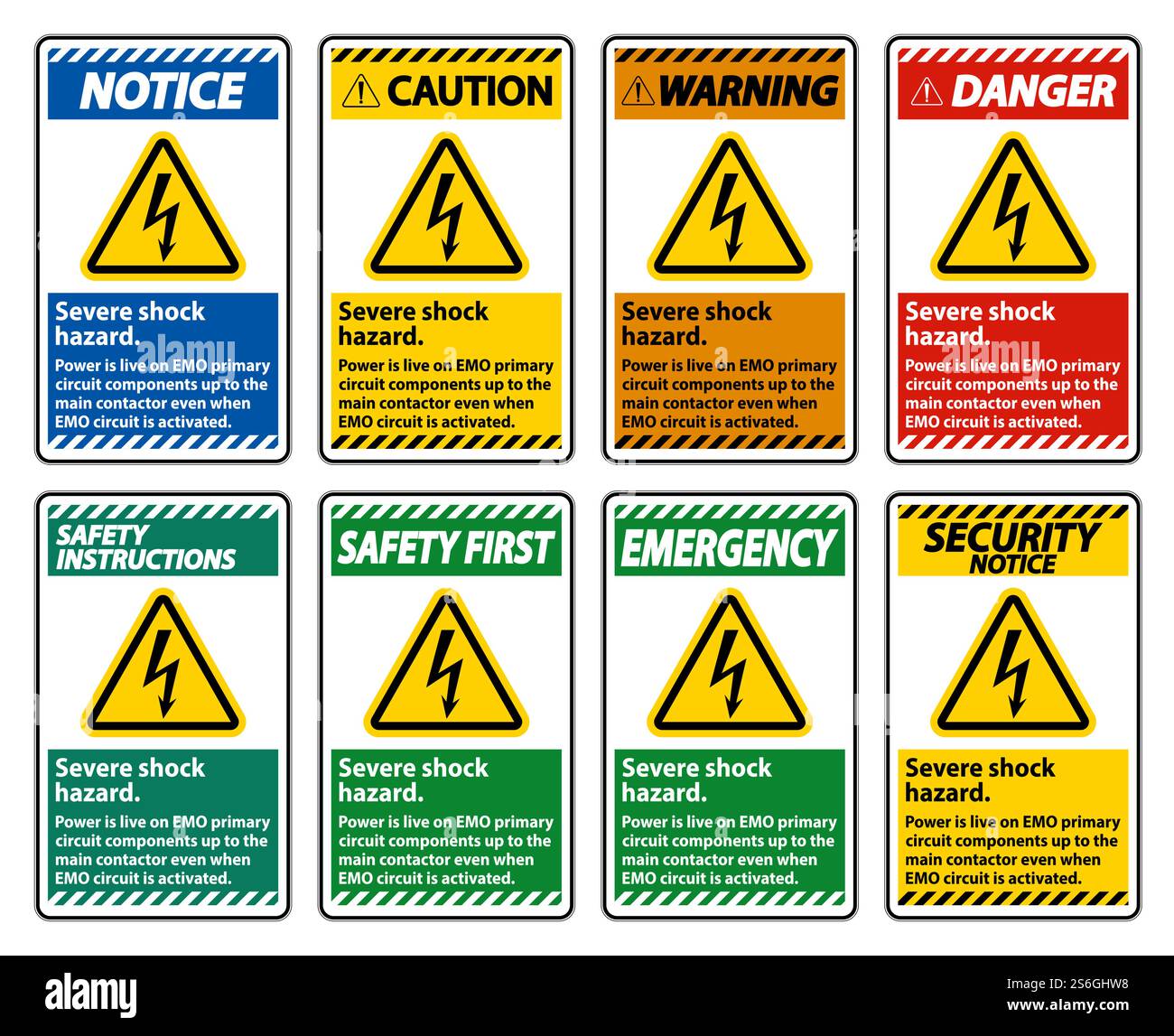 Severe shock hazard sign on white background Stock Vector Image & Art ...