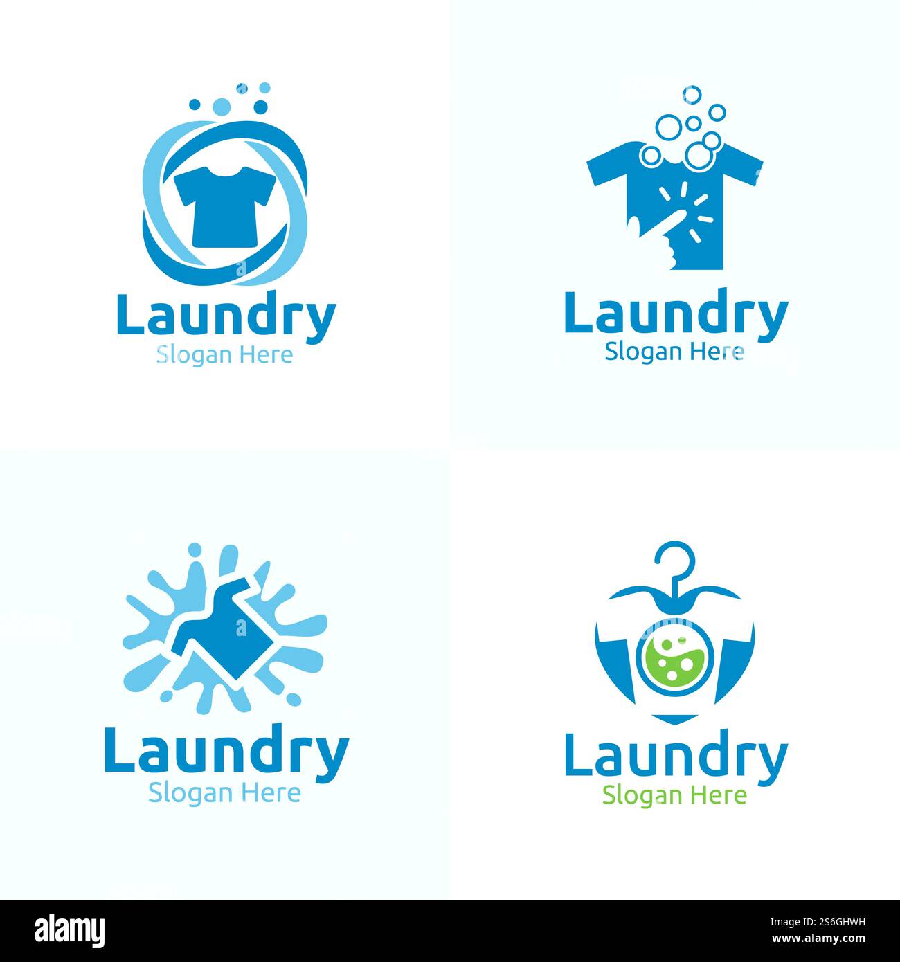 Laundry Dry Cleaners Logo with Clothes, Water and Washing Concept Stock ...