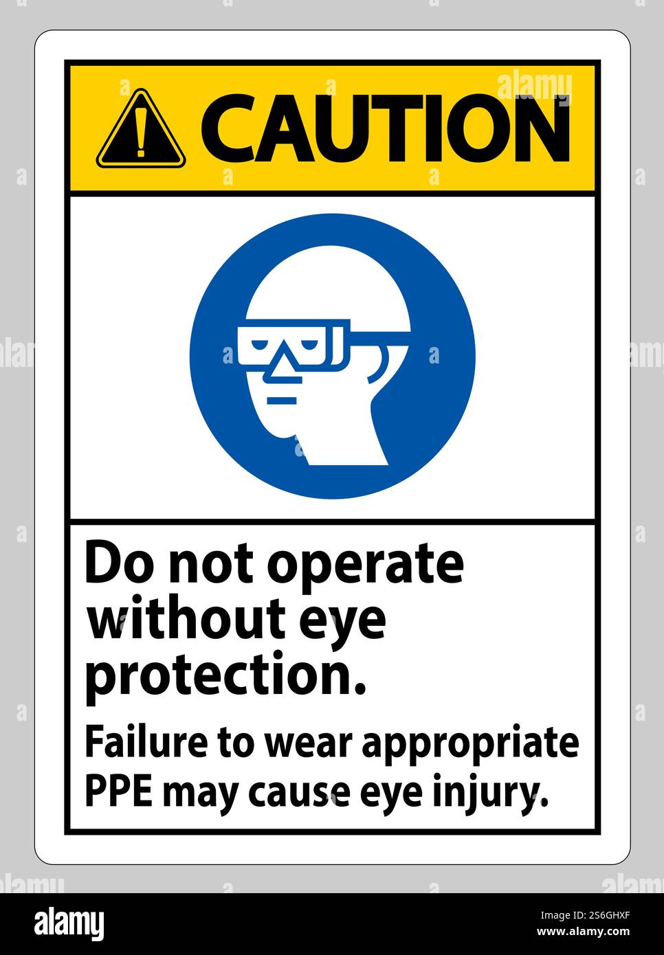 Caution Sign Do Not Enter Without Wearing Eye Protection,Vision Damage ...