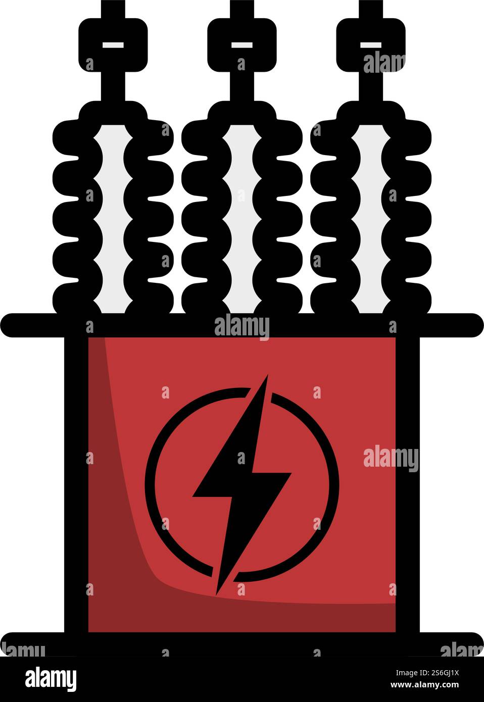 Electric Transformer Icon. Editable Bold Outline With Color Fill Design ...