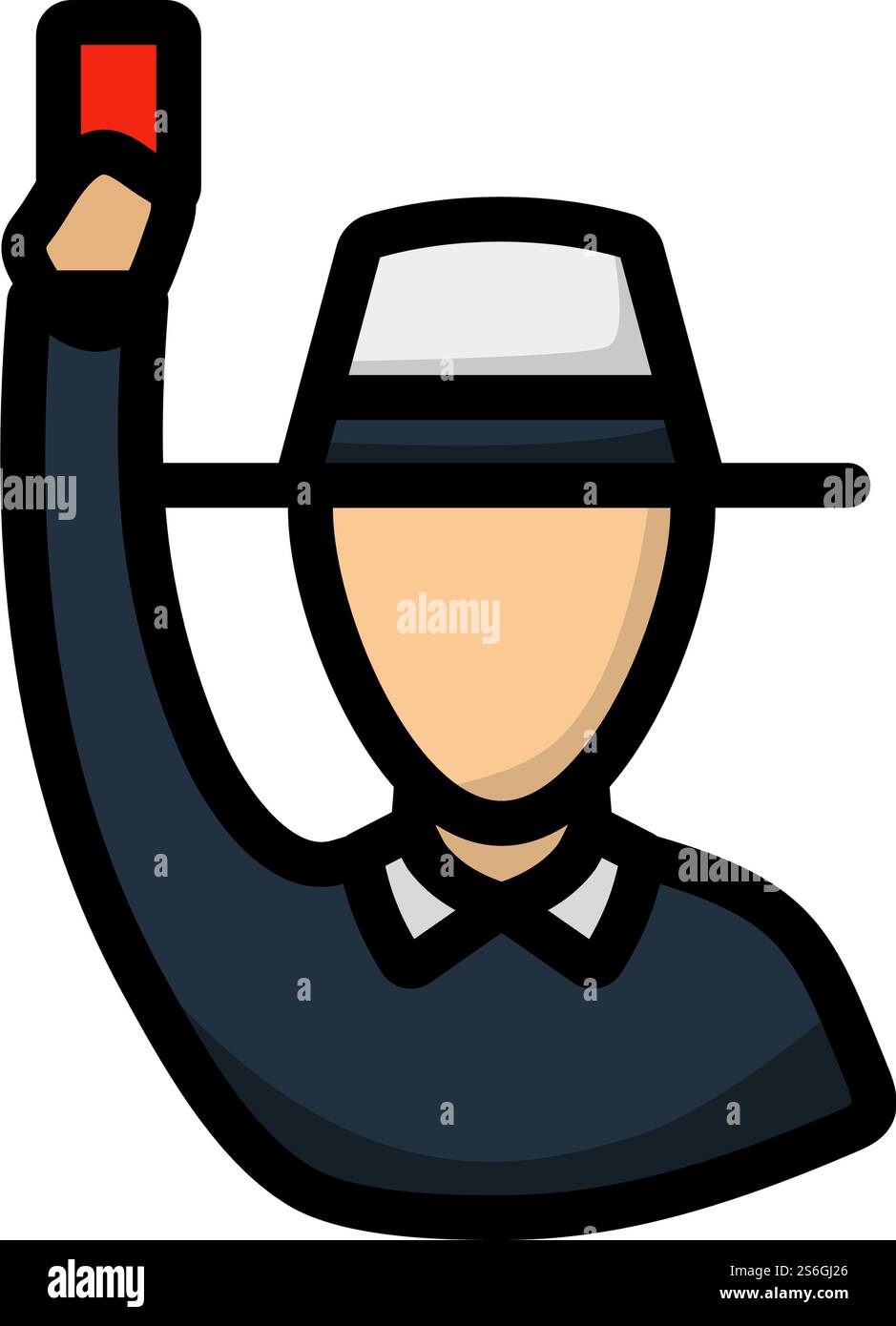 Cricket Umpire With Hand Holding Card Icon. Editable Bold Outline With ...