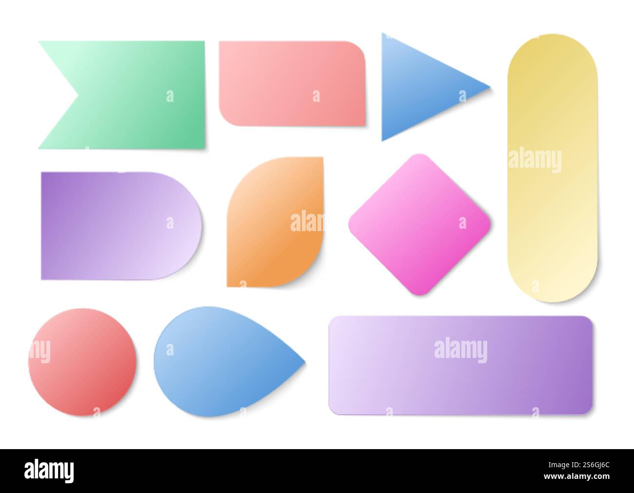 Colorful paper stickers. Reminder sticky notes, message text pages ...