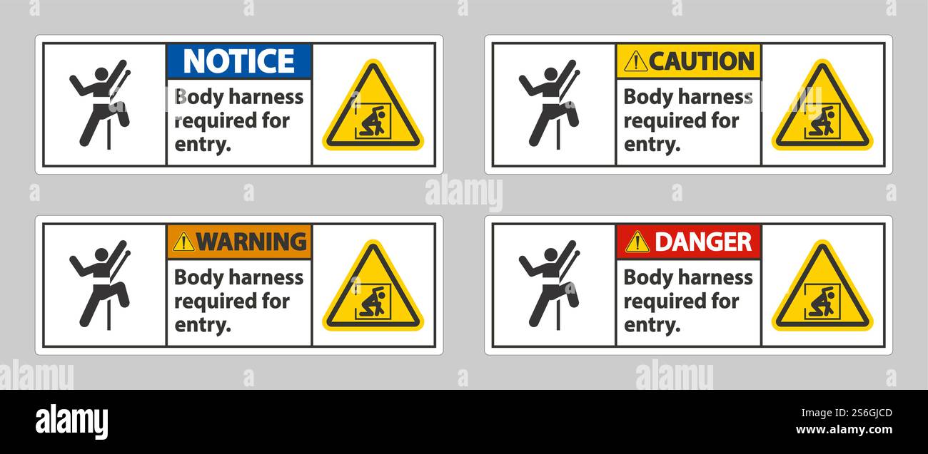 Body Harness Required For Entry Sign Stock Vector Image & Art - Alamy