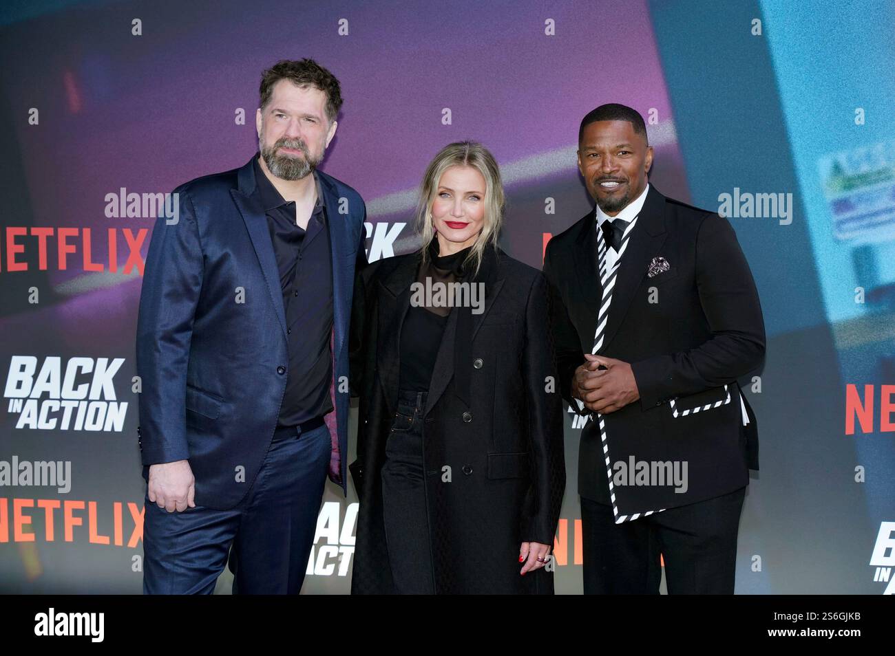 Seth Gordon, Cameron Diaz und Jamie Foxx beim Screening des Netflix ...