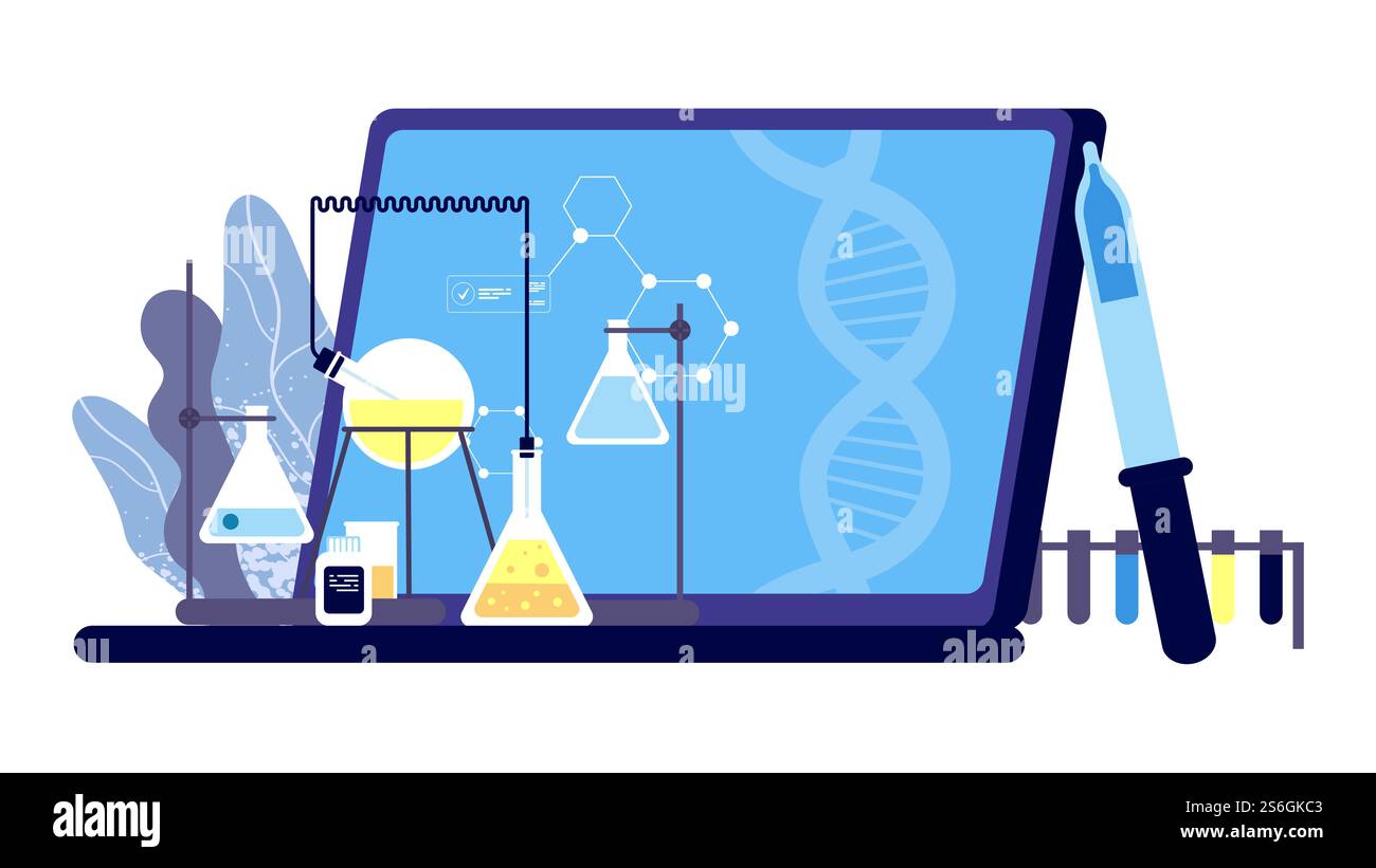 Clinical research. Pharmaceutical tests illustration. Science and ...