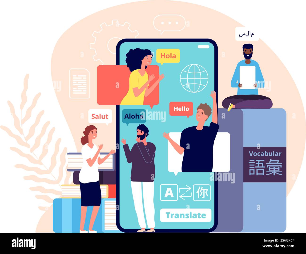 Foreign greeting. Multilingual hello, different languages. Cartoon ...