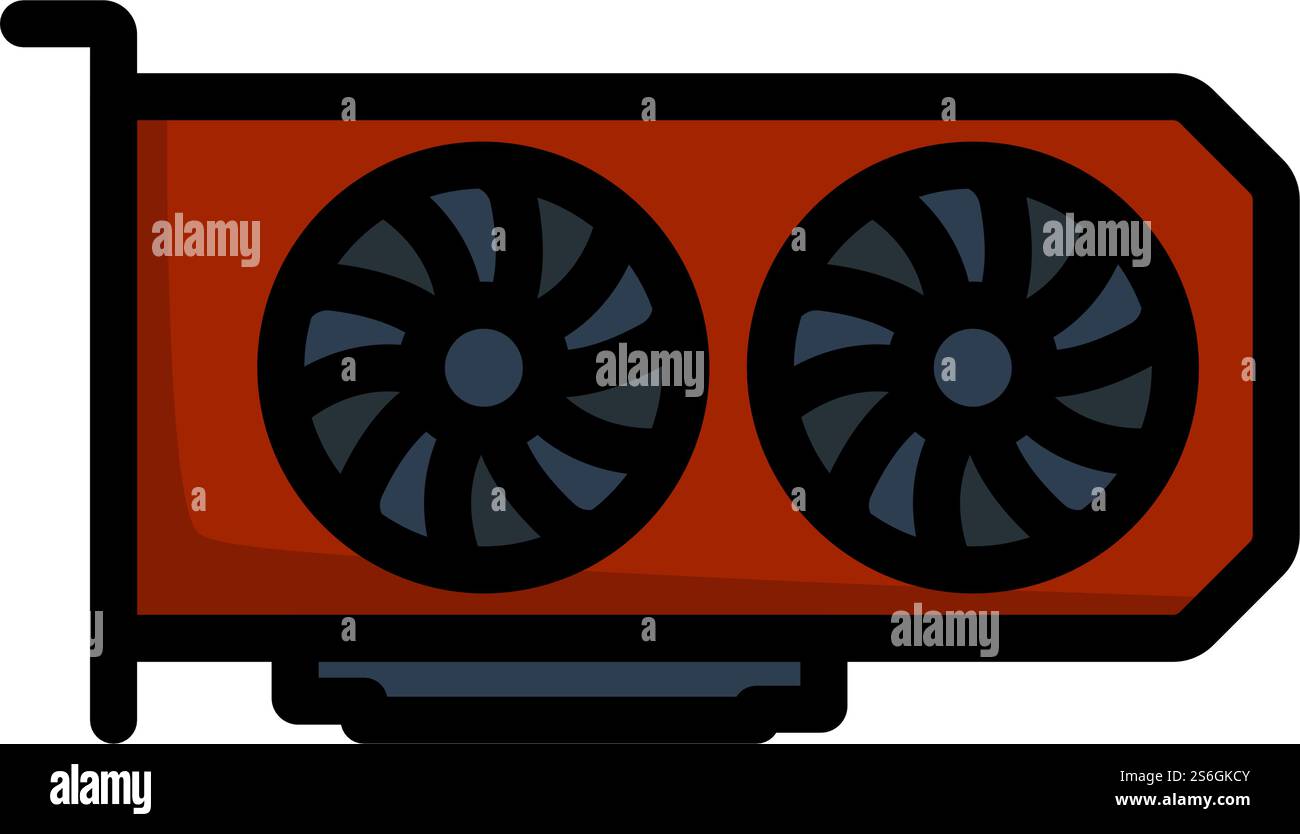GPU Icon. Editable Bold Outline With Color Fill Design. Vector ...