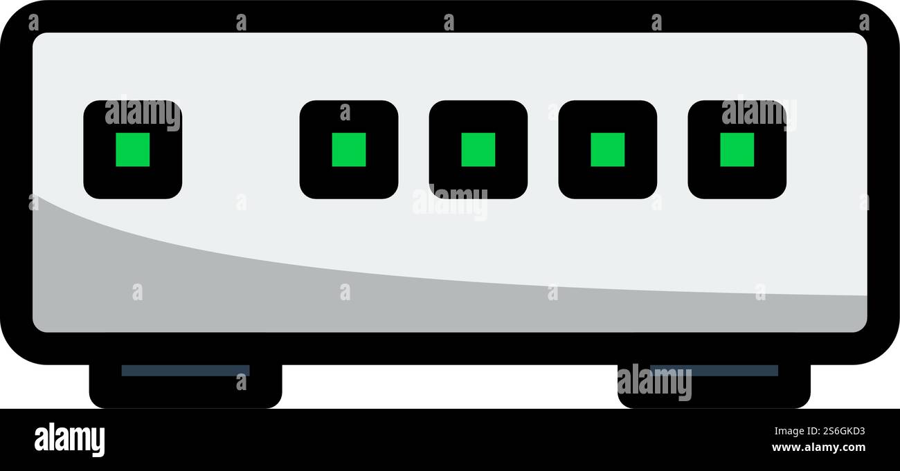 Ethernet Switch Icon. Editable Bold Outline With Color Fill Design ...