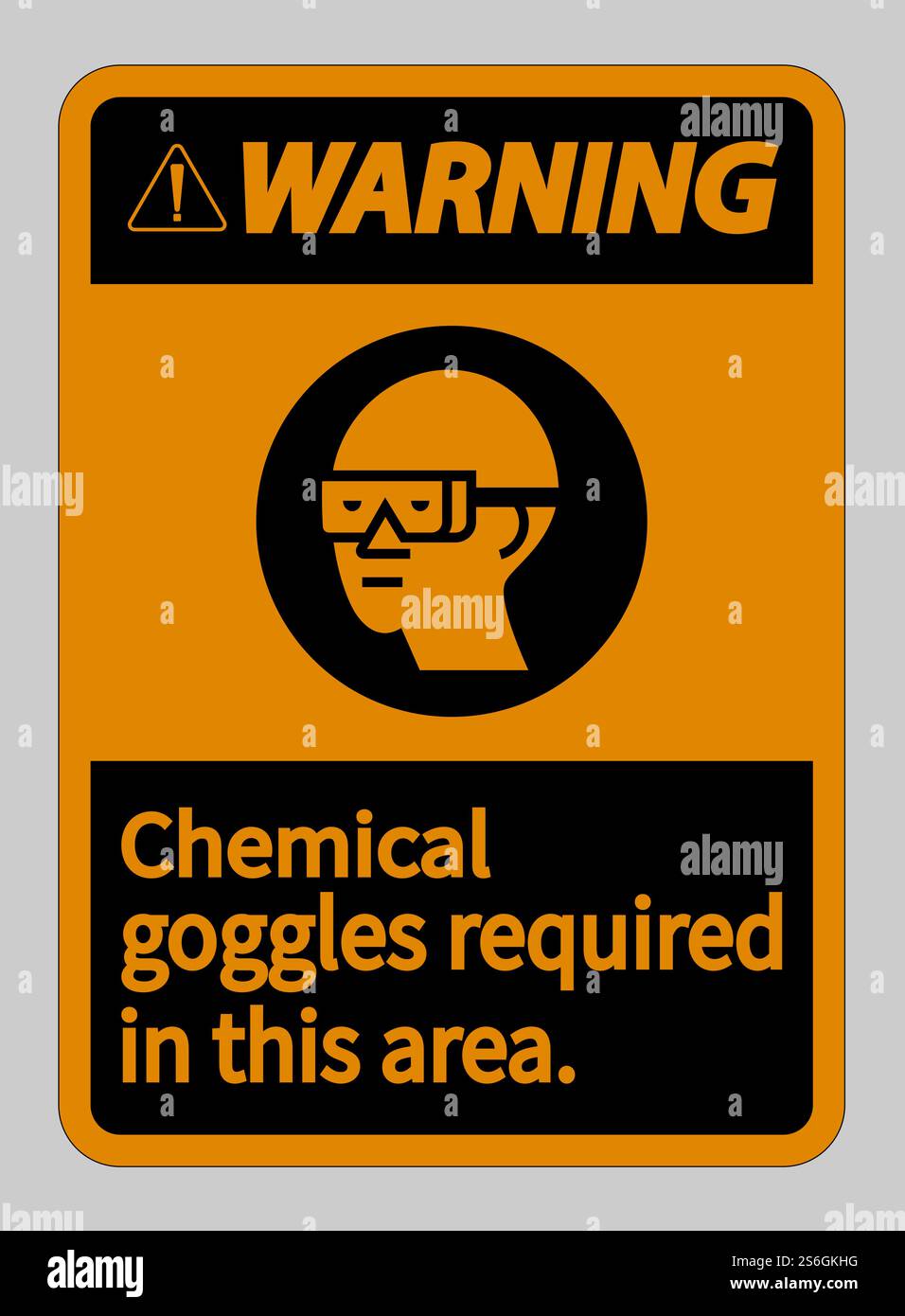 Warning Sign Chemical Goggles Required In This Area Stock Vector Image ...