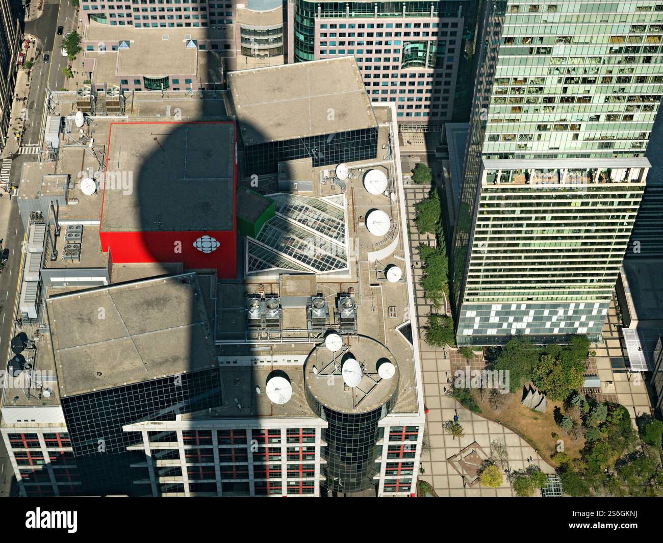 Toronto Canada / Toronto Cityscape aerial view from CN Tower looking ...