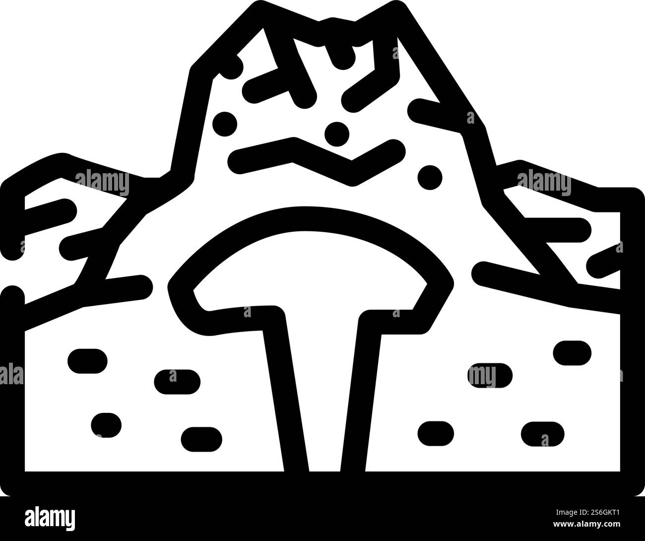 lava dome line icon vector. lava dome sign. isolated contour symbol ...