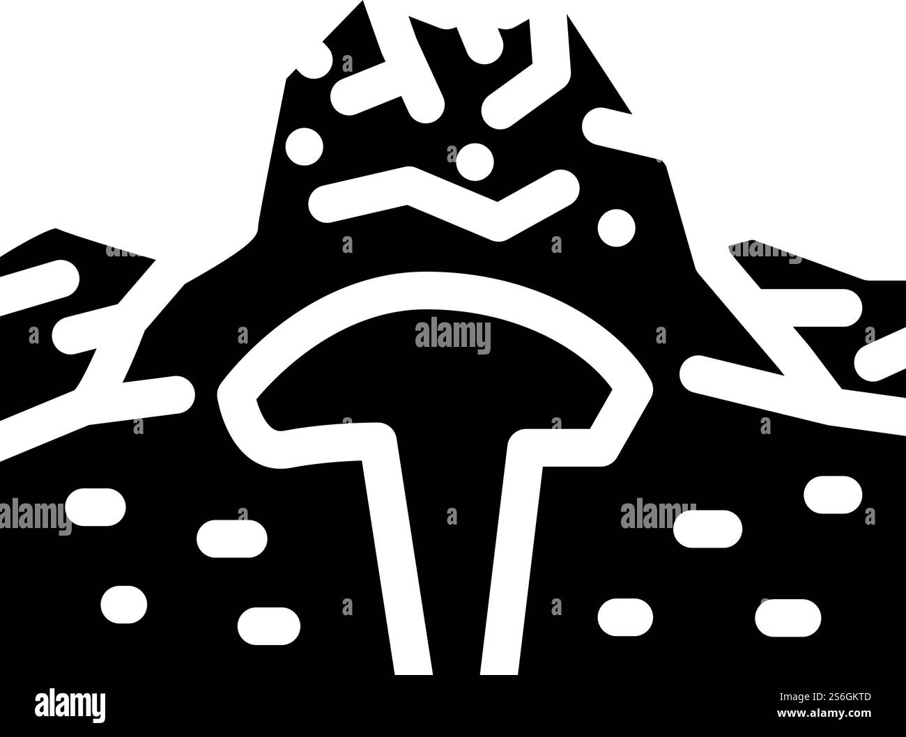 lava dome glyph icon vector. lava dome sign. isolated contour symbol ...