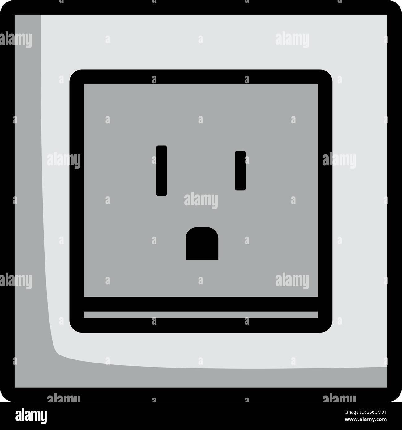 USA Electrical Socket Icon. Editable Bold Outline With Color Fill ...