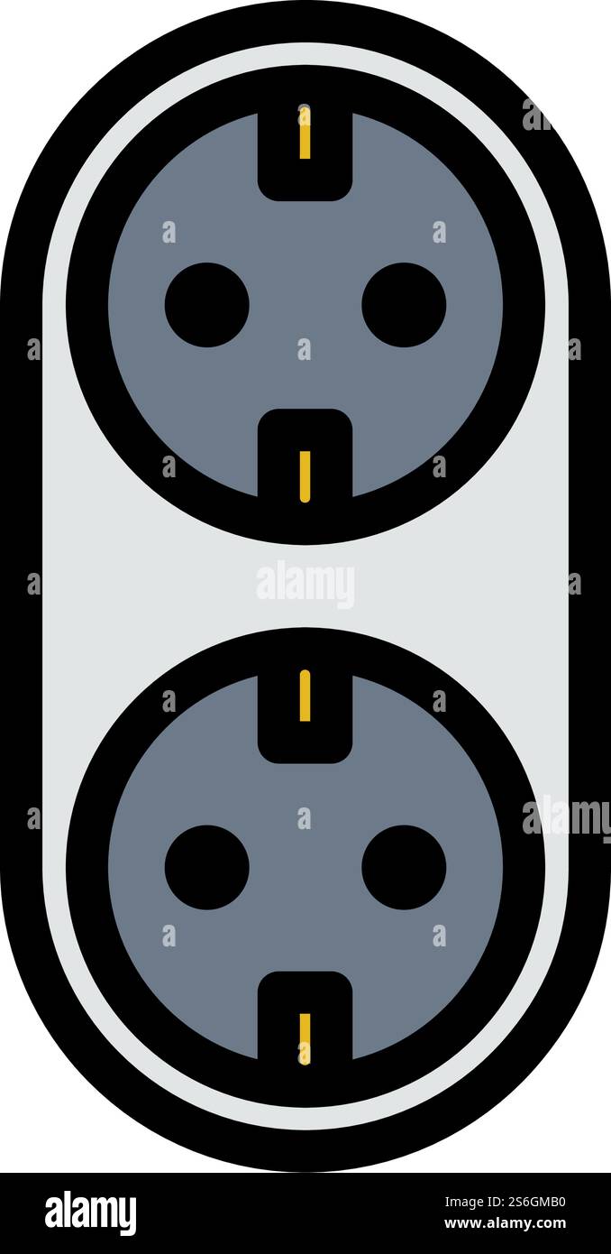 AC Splitter Icon. Editable Bold Outline With Color Fill Design. Vector ...