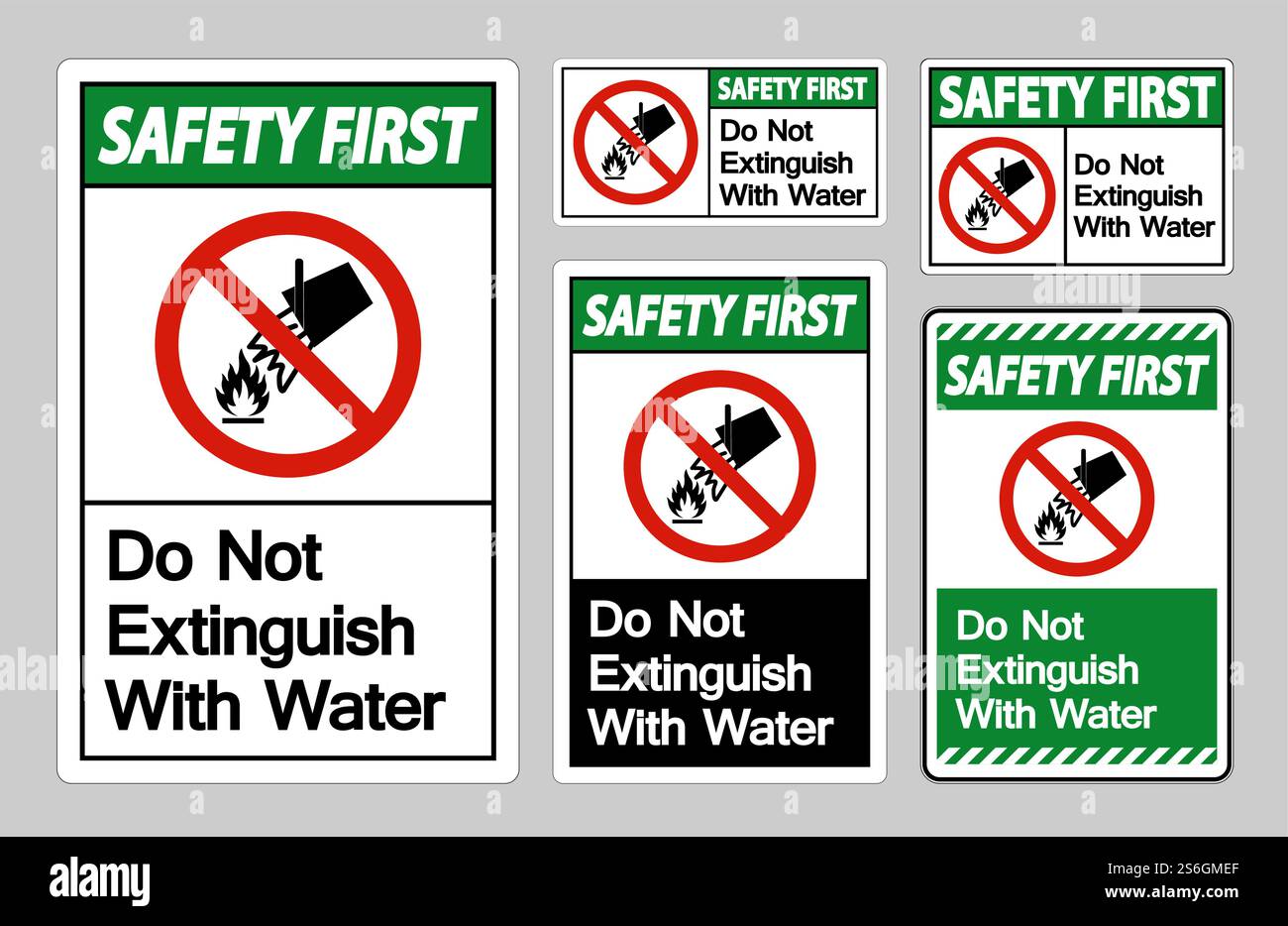 Safety First Do Not Extinguish With Water Symbol Sign On White ...