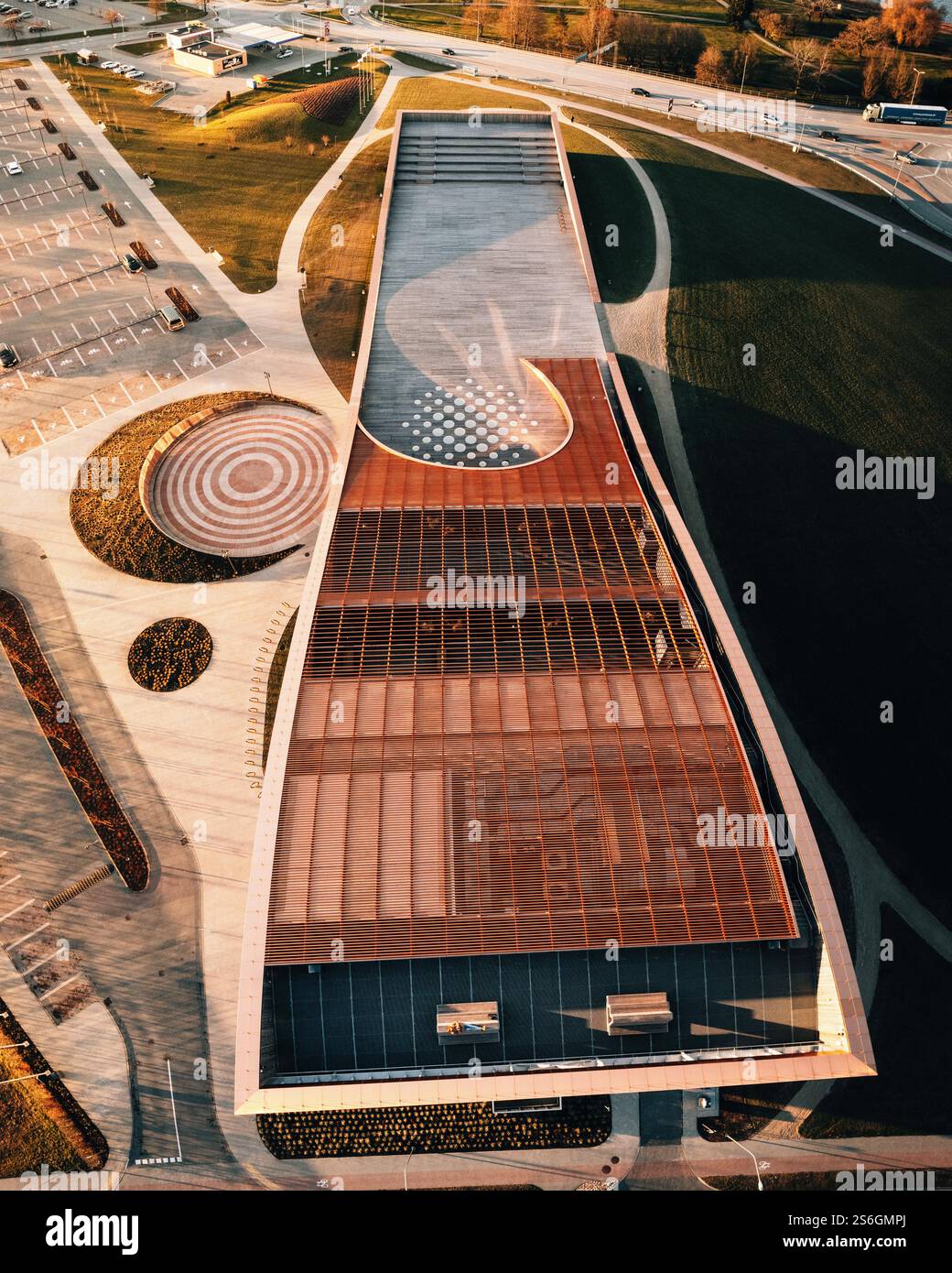 Science and innovation center vizium building drone photo Stock Photo ...