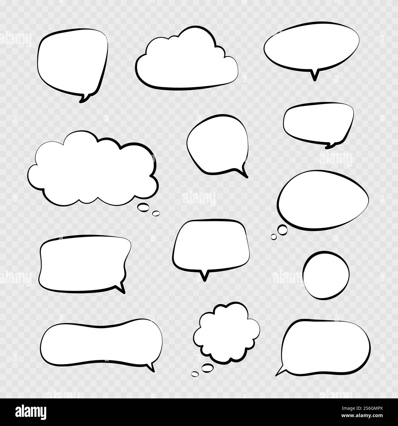 Speech bubbles. Comic talking bubble, dialogue or thinking cloud ...