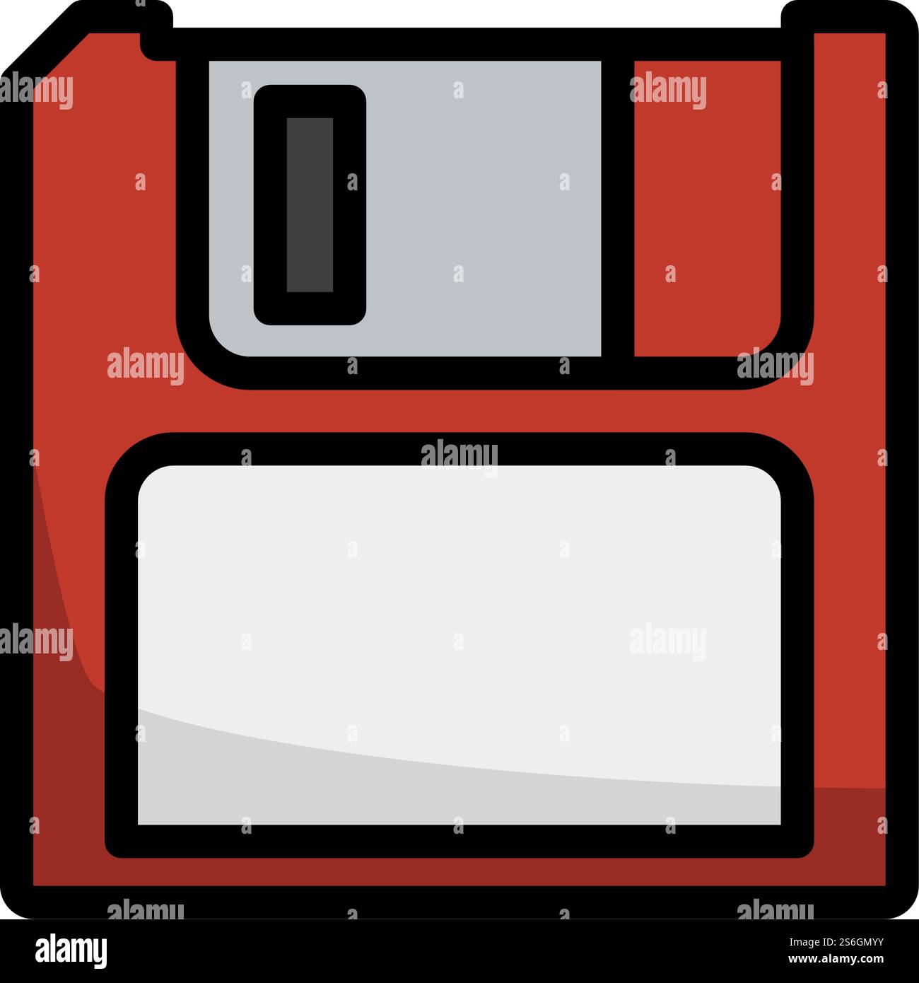 Floppy Icon. Editable Bold Outline With Color Fill Design. Vector ...
