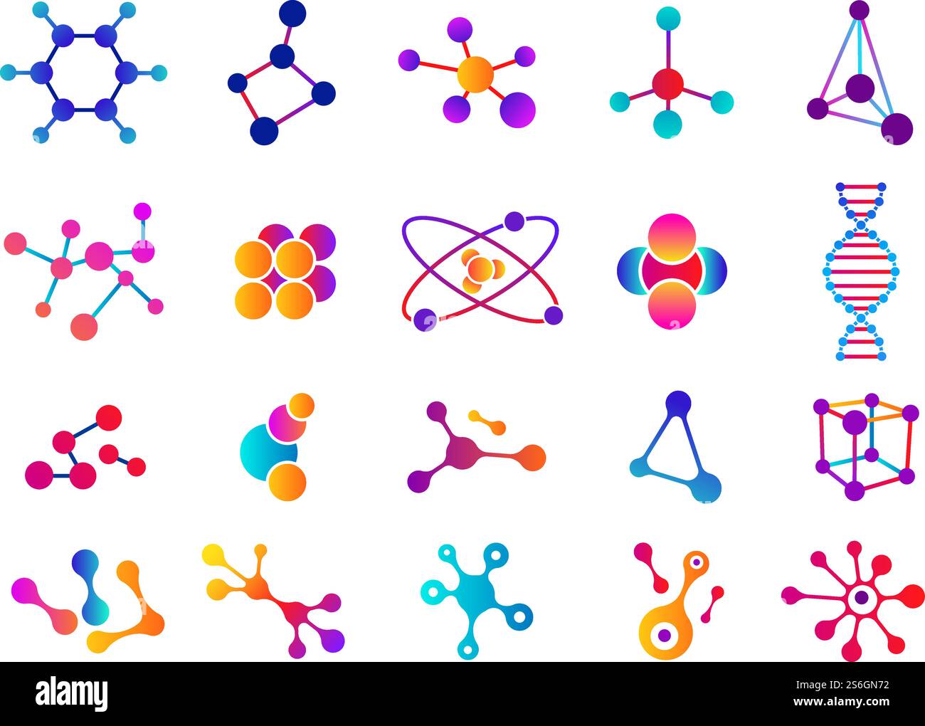 Connected molecules biology elements hi-res stock photography and ...