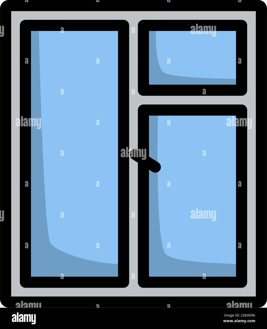 Icon Of Closed Window Frame. Editable Bold Outline With Color Fill ...