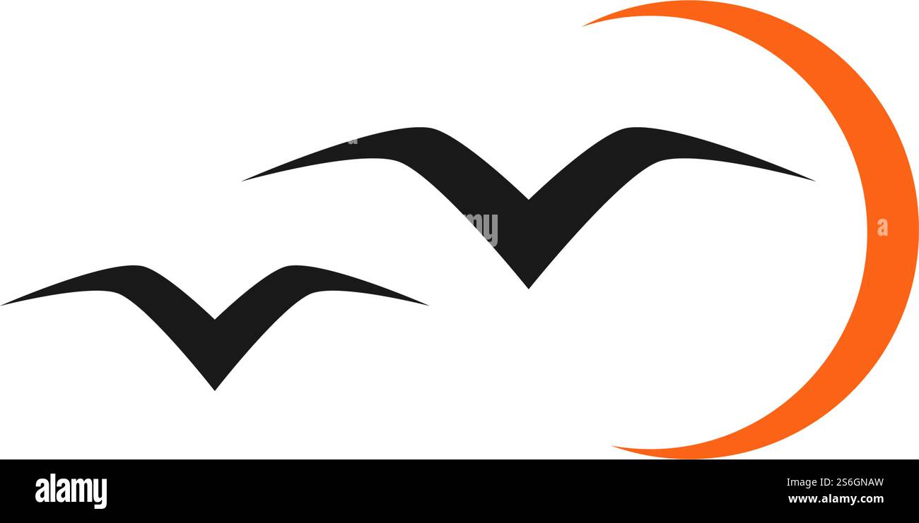 Seagull logo illustration vector template Stock Vector Image & Art - Alamy