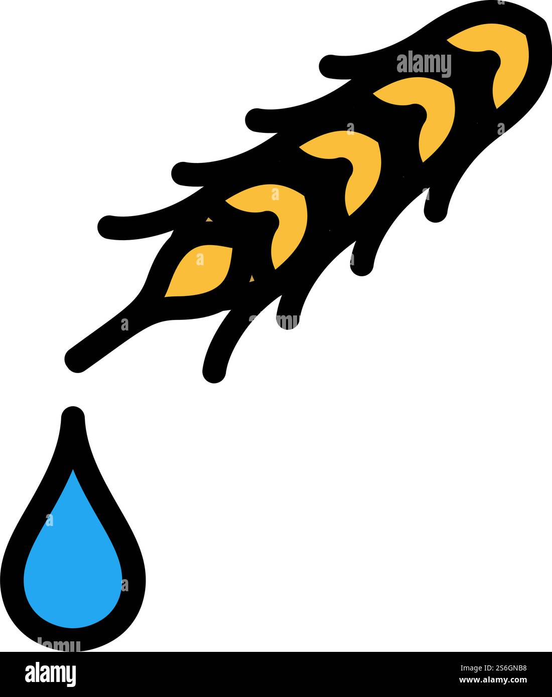 Wheat With Drop Icon. Editable Bold Outline With Color Fill Design ...