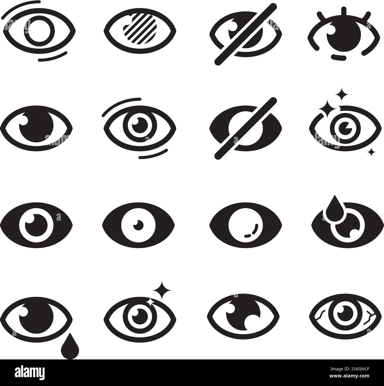 Eyes icon. Optical care symbols eyesight vision cataract blinds good ...