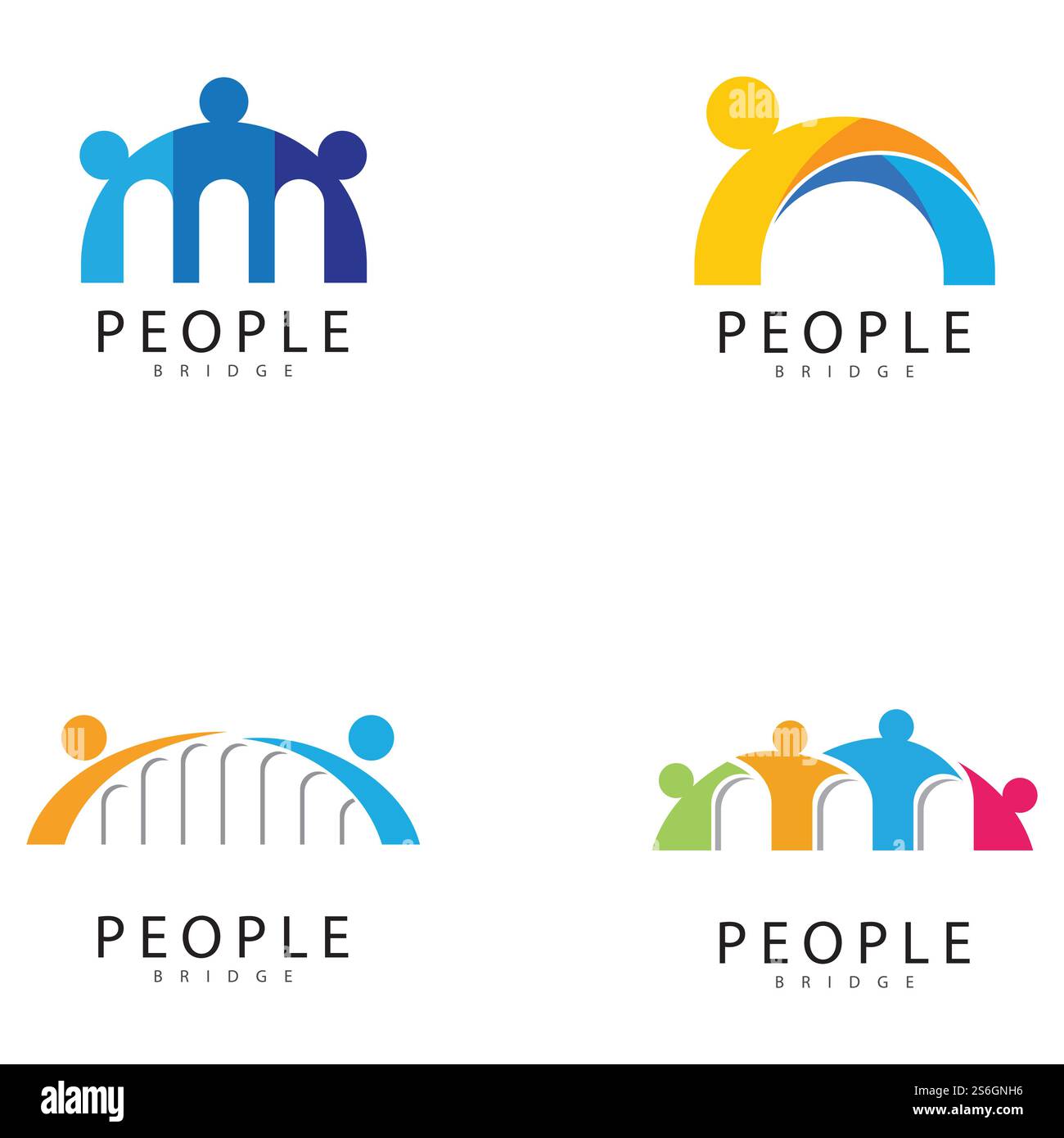 bridge people logo icon vector illustration Stock Vector Image & Art ...