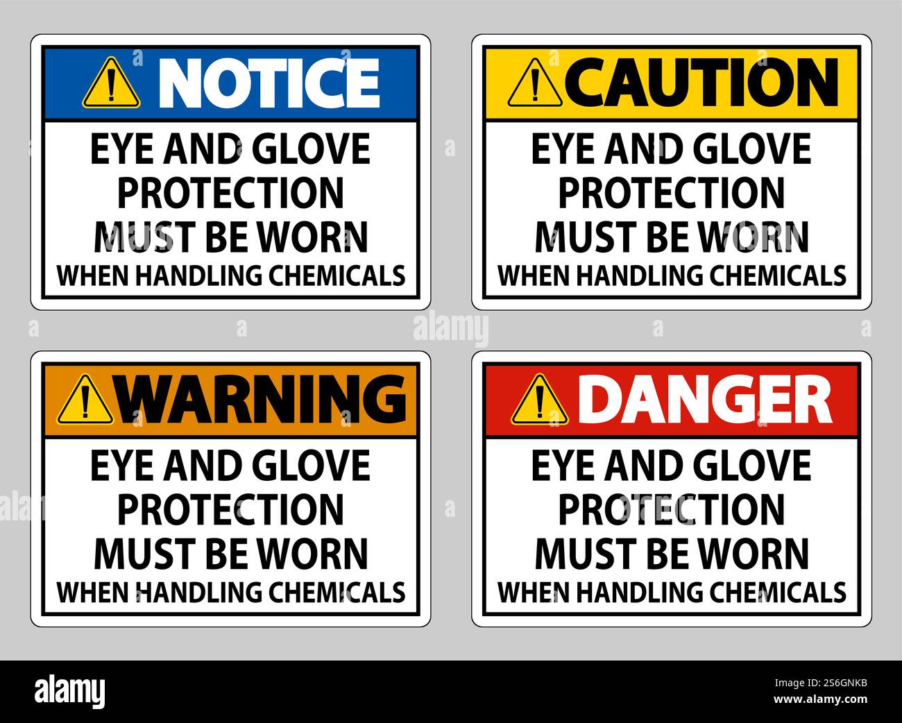 Eye and Glove Protection Must Be Worn When Handling Chemicals Stock Vector Image & Art - Alamy
