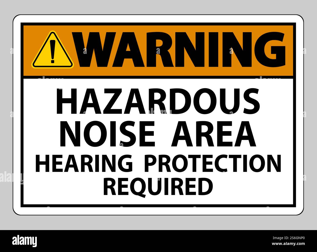 Warning Sign Hazardous Noise Area Hearing Protection Required Stock ...