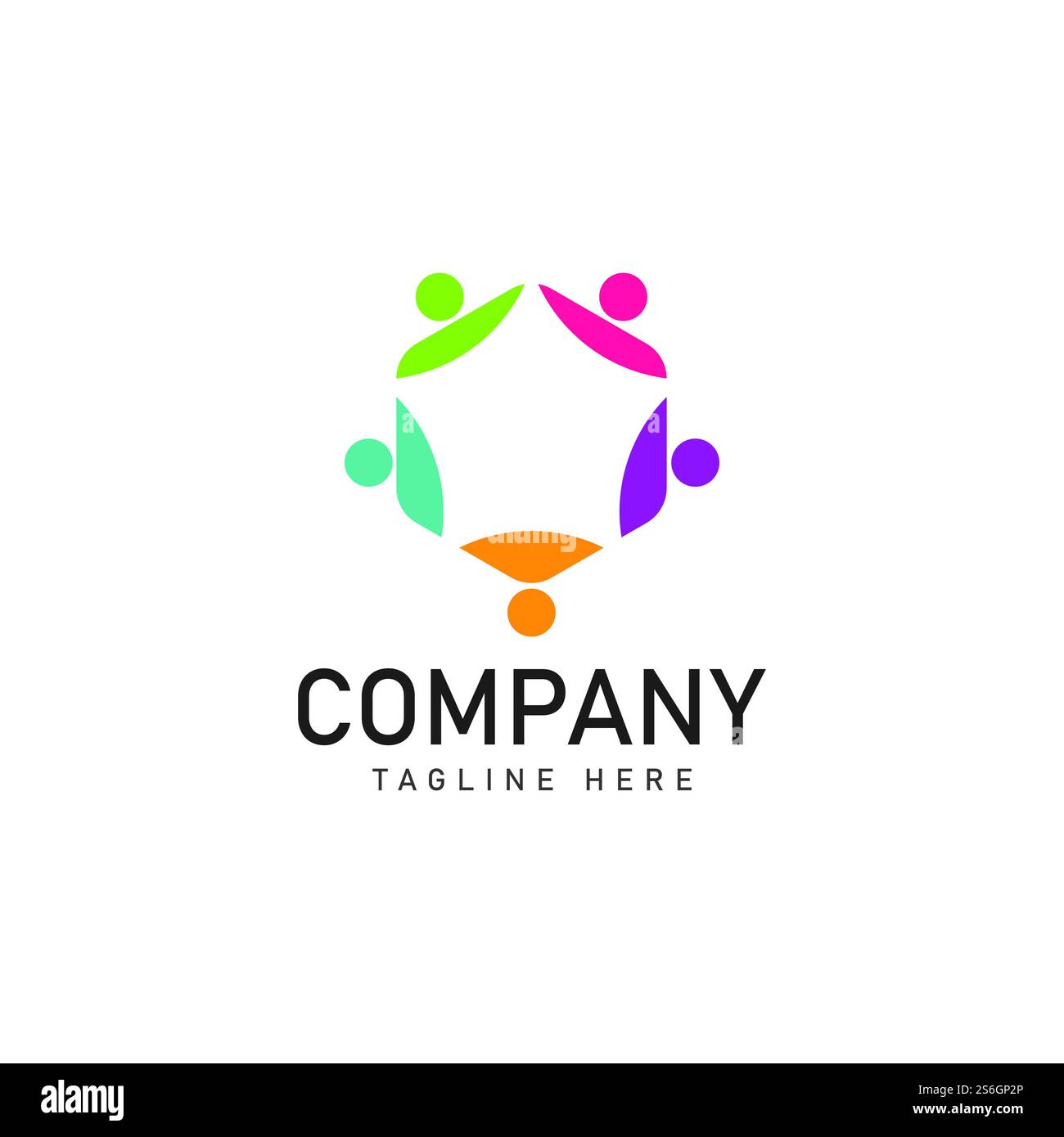 community logo design colorful with hexagon logo vector icon Stock ...