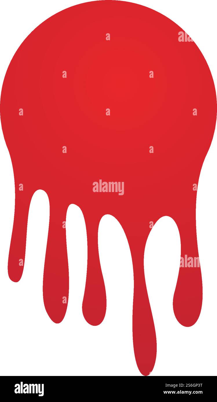 Dripping paint icon logo. Current liquid. Paint flows. Melted circle ...