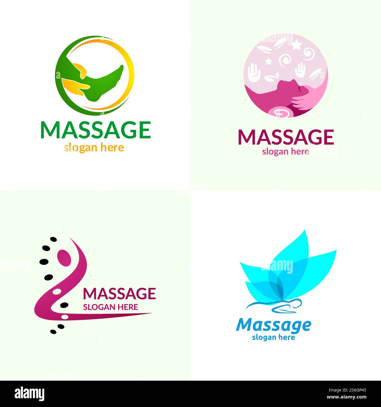 Chiropractic, Massage, Back Pain, Spa, Relax and Osteopathy Logo Design ...