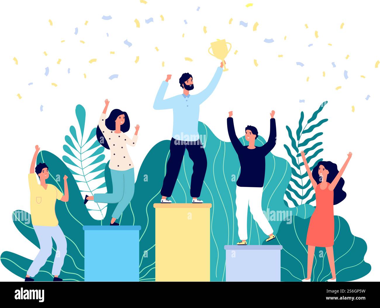 Winner ranking. Best business winner, gold trophy. Businessman champion ...