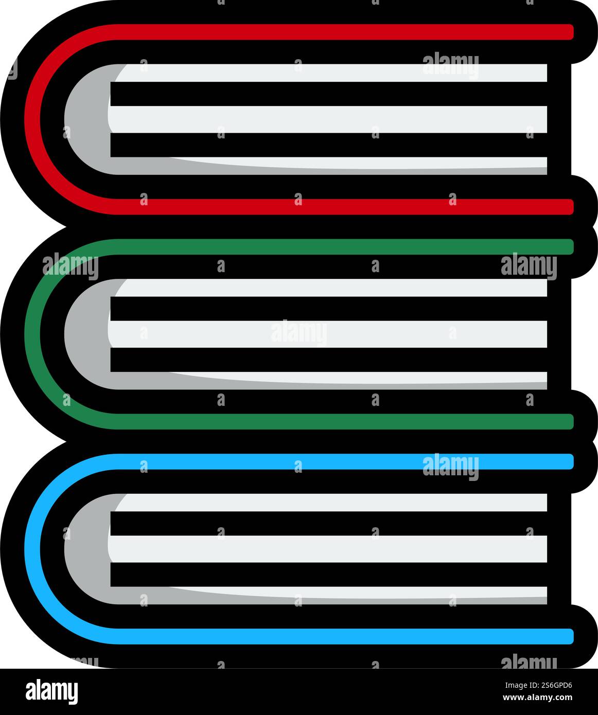 Icon Of Stack Of Books. Editable Bold Outline With Color Fill Design ...