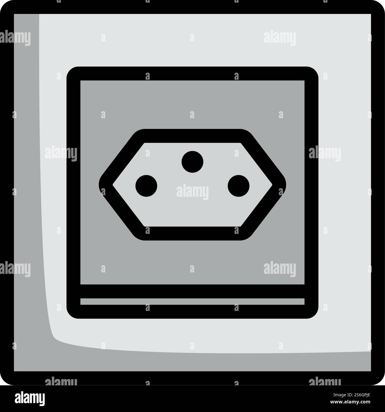 Swiss Electrical Socket Icon. Editable Bold Outline With Color Fill ...