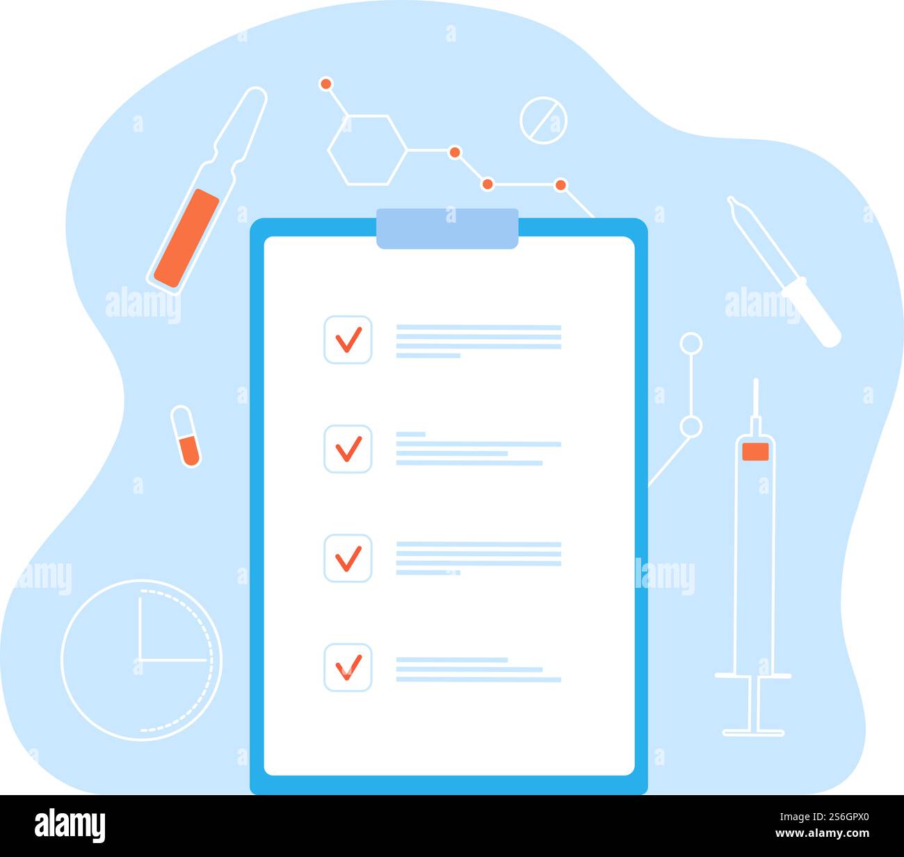 Medical record. Health id card, checklist diagnosis services. Health ...