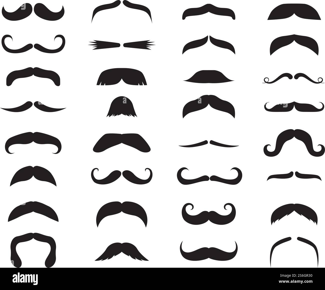 Moustache icons black moustaches hi-res stock photography and images ...