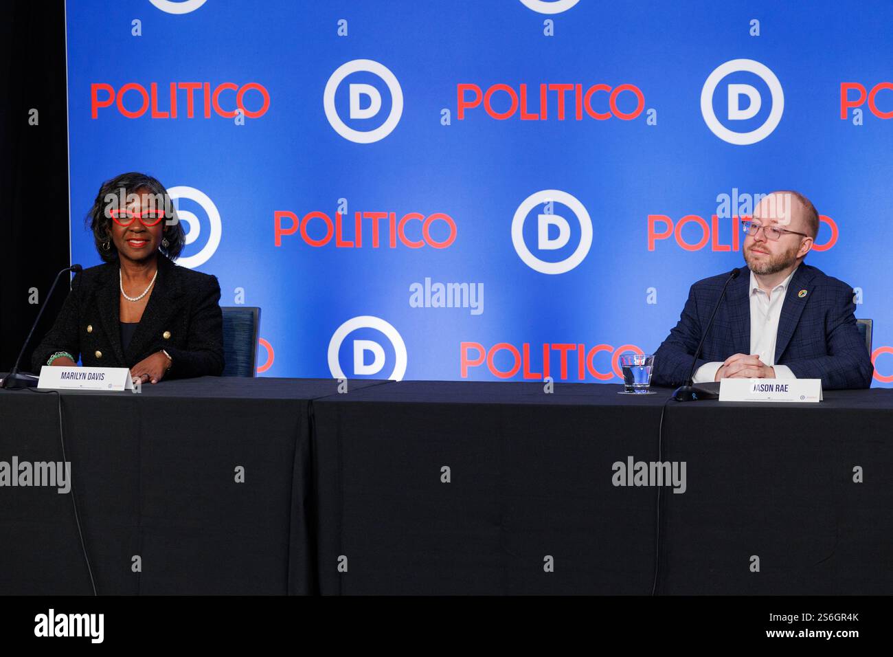 Detroit, USA. 16th Jan, 2025. Marilyn Davis, left, and Jason Rae, right ...