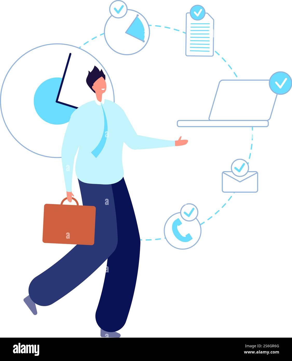 Multitask working man. Executive entrepreneur, smart skill businessman ...