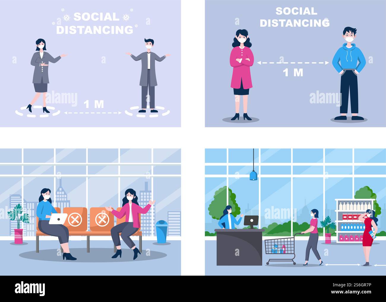 People Who Wear Masks and Maintain a Minimum Social Distancing of 1 ...