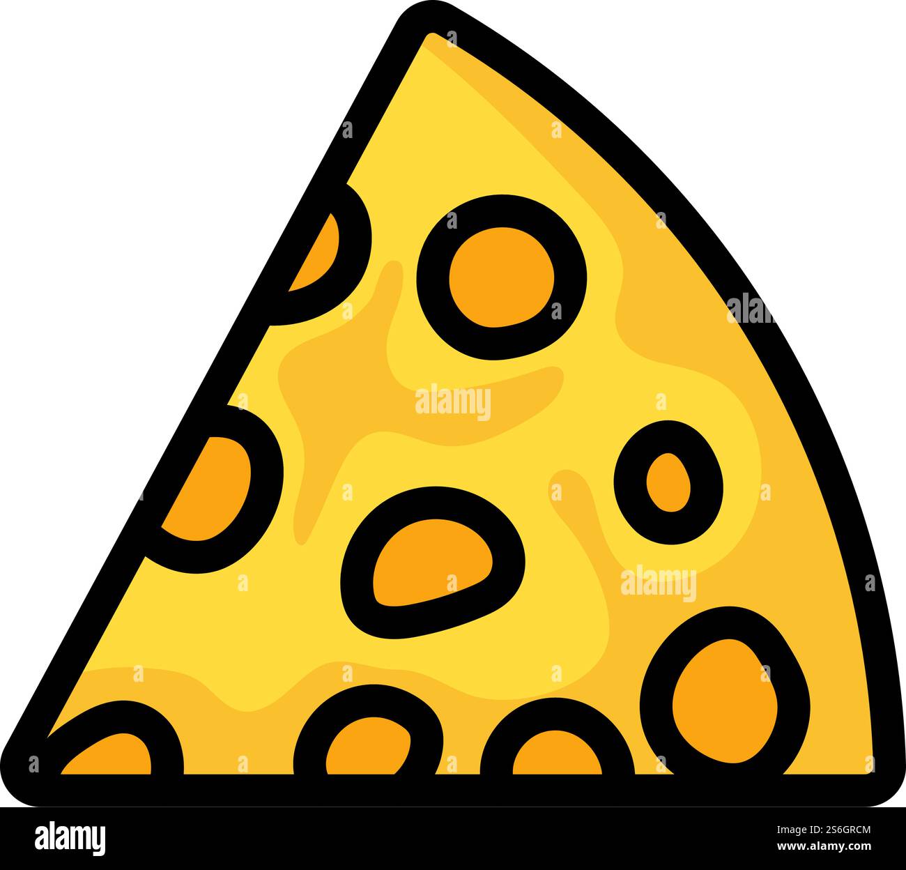 Cheese Icon. Editable Bold Outline With Color Fill Design. Vector ...